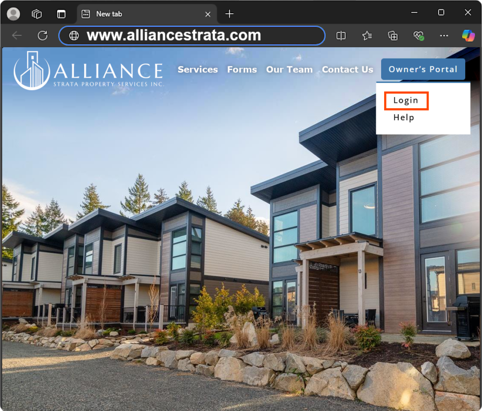 Creating an account | Alliance Strata Property Services Inc.