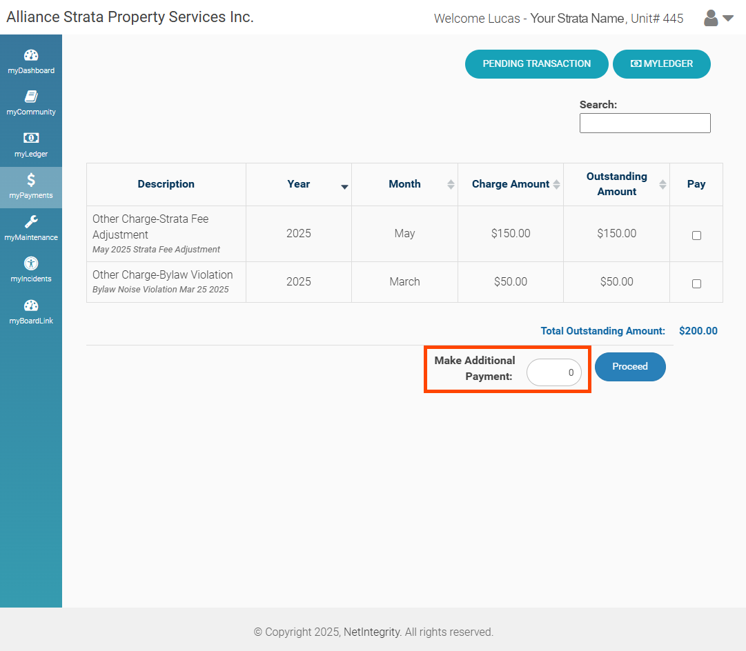 Authorize Payment From PAD | Alliance Strata Property Services Inc.