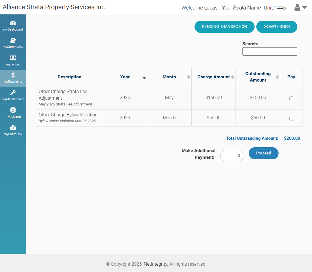 Authorize Payment From PAD | Alliance Strata Property Services Inc.