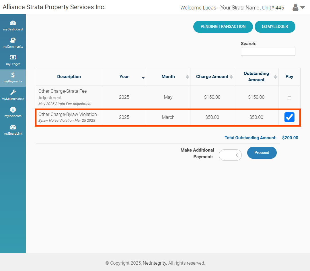Authorize Payment From PAD | Alliance Strata Property Services Inc.