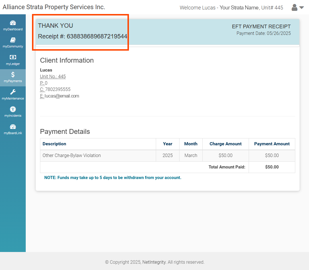 Authorize Payment From PAD | Alliance Strata Property Services Inc.